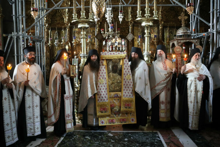Λιτάνευση Εικόνος Παναγίας της Βηματάρισσας στην ΙΜΜ Βατοπαιδίου ...