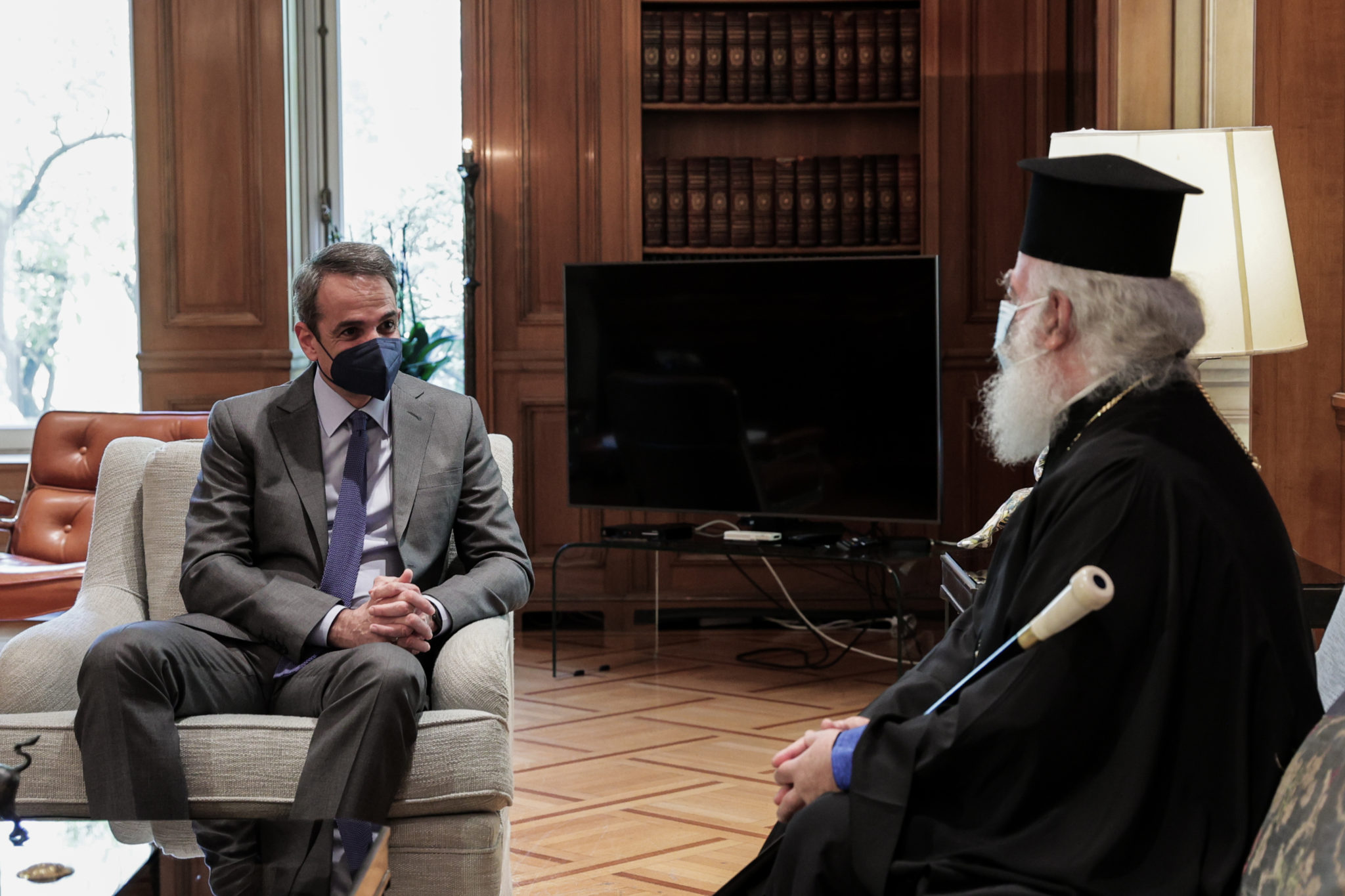 Patriarch of Alexandria Theodoros II received by Greek PM Mitsotakis in Athens - Vema.com.au