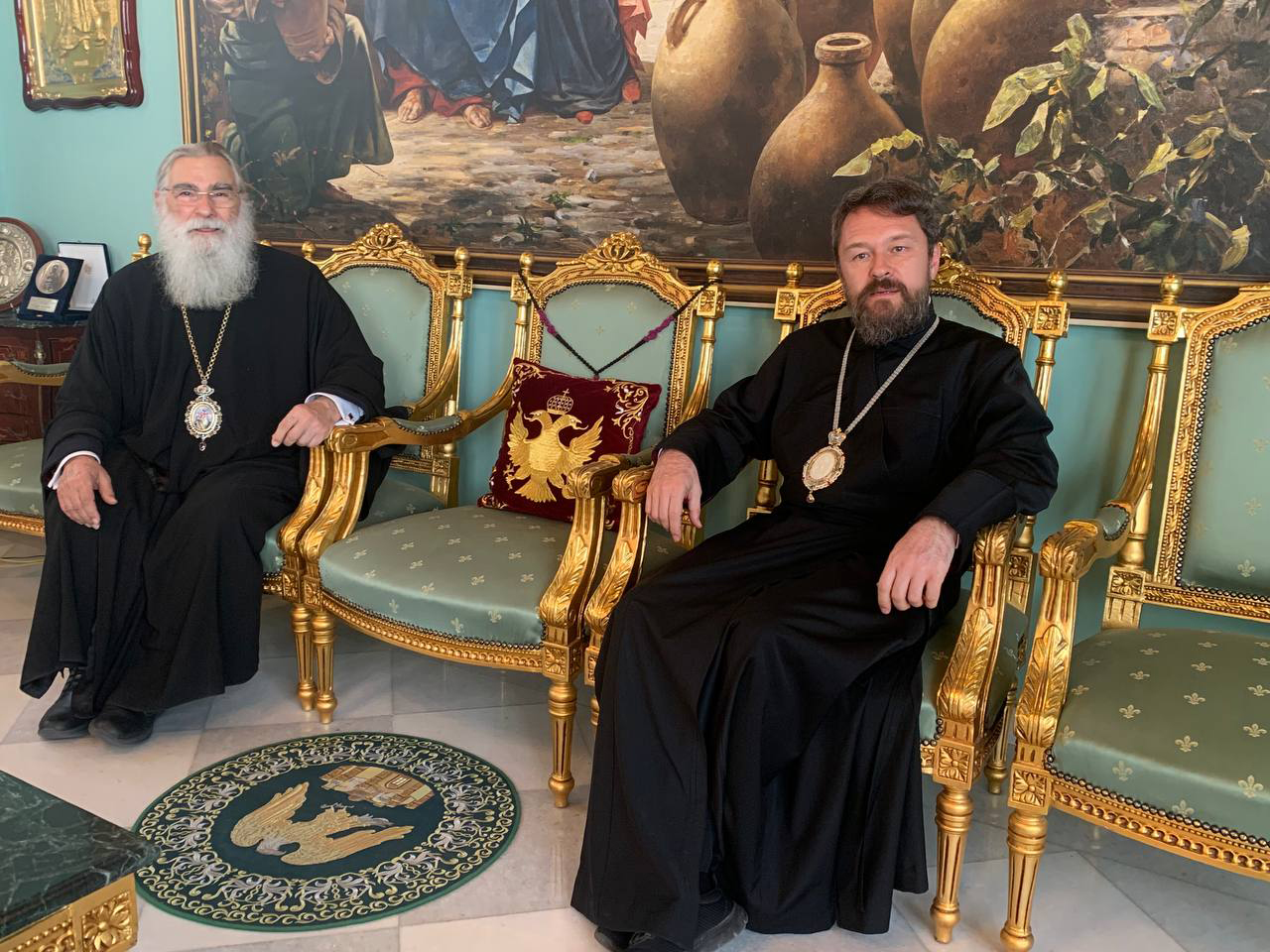 Συνάντηση Εξάρχου Παναγίου Τάφου στη Λευκωσία - Μητροπολίτη Βολοκολάμσκ ...