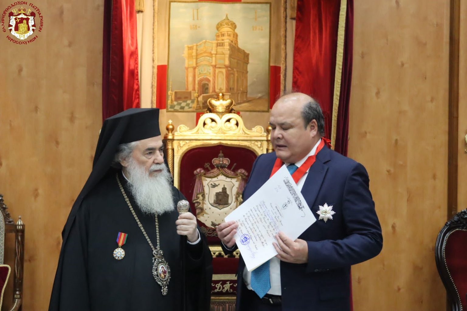 Ο Πατριάρχης Ιεροσολύμων τίμησε τον Πρέσβη του Καζακστάν σε Ισραήλ και ...