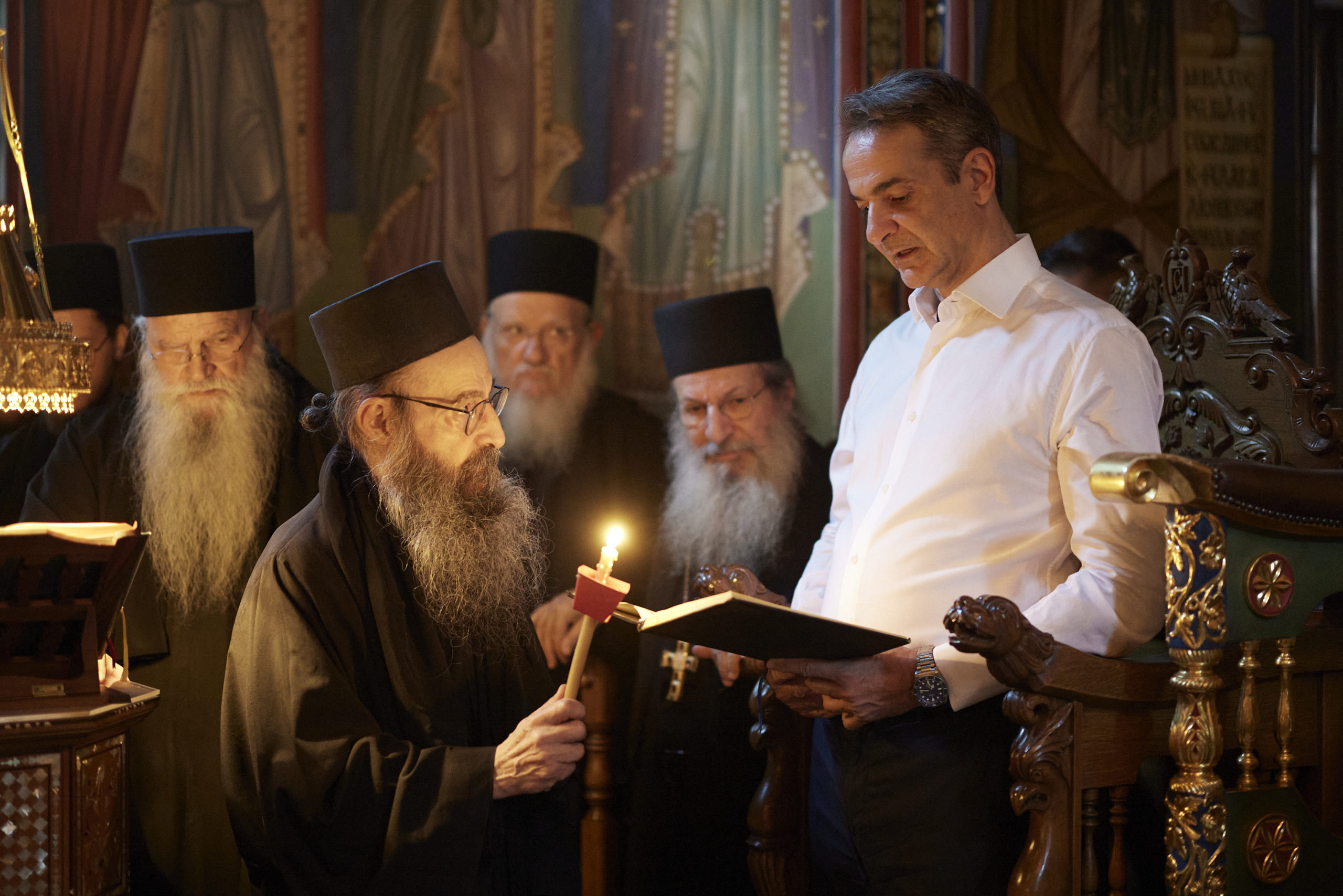 Στην Ιερά Μονή Σίμωνος Πέτρας ο Κυριάκος Μητσοτάκης - Ορθοδοξία News Agency